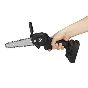 Mini cordless chainsaw, 2 pound ultra-light upgrade version, 6-inch one-hand portable electric chain saw, Equipped with 24V 2.0Ah battery and charger for wood cutting and tree trimming