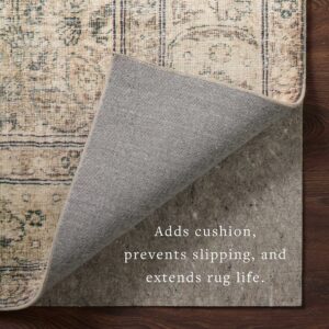 Loloi Loloi-Grip Rug Pad, FPAD2 Grey, 9'-0" x 12'-0", .13" Thick, Gray, 1/8 inch, Reversible, Soft, Cushion, Low Profile, Hardwood, Carpet, Tile, Vinyl, Linoleum, Multi Surface, Trim to fit, Rug Pad