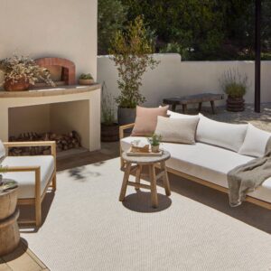 Loloi Amber Lewis x Loloi Malibu Collection MAB-05 Tan / Dove, 8'-10" x 12'-2", Indoor/Outdoor, Area Rug