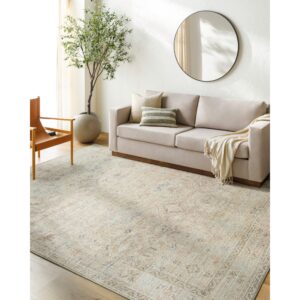 becki owens x surya marlene vintage medallion area rug, 6'7" x 9', cream