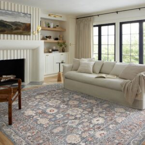 Loloi II Odette Collection ODT-07 Sky/Rust 6'-7" x 9'-6" Area Rug