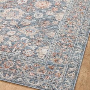 Loloi II Odette Collection ODT-07 Sky/Rust 6'-7" x 9'-6" Area Rug