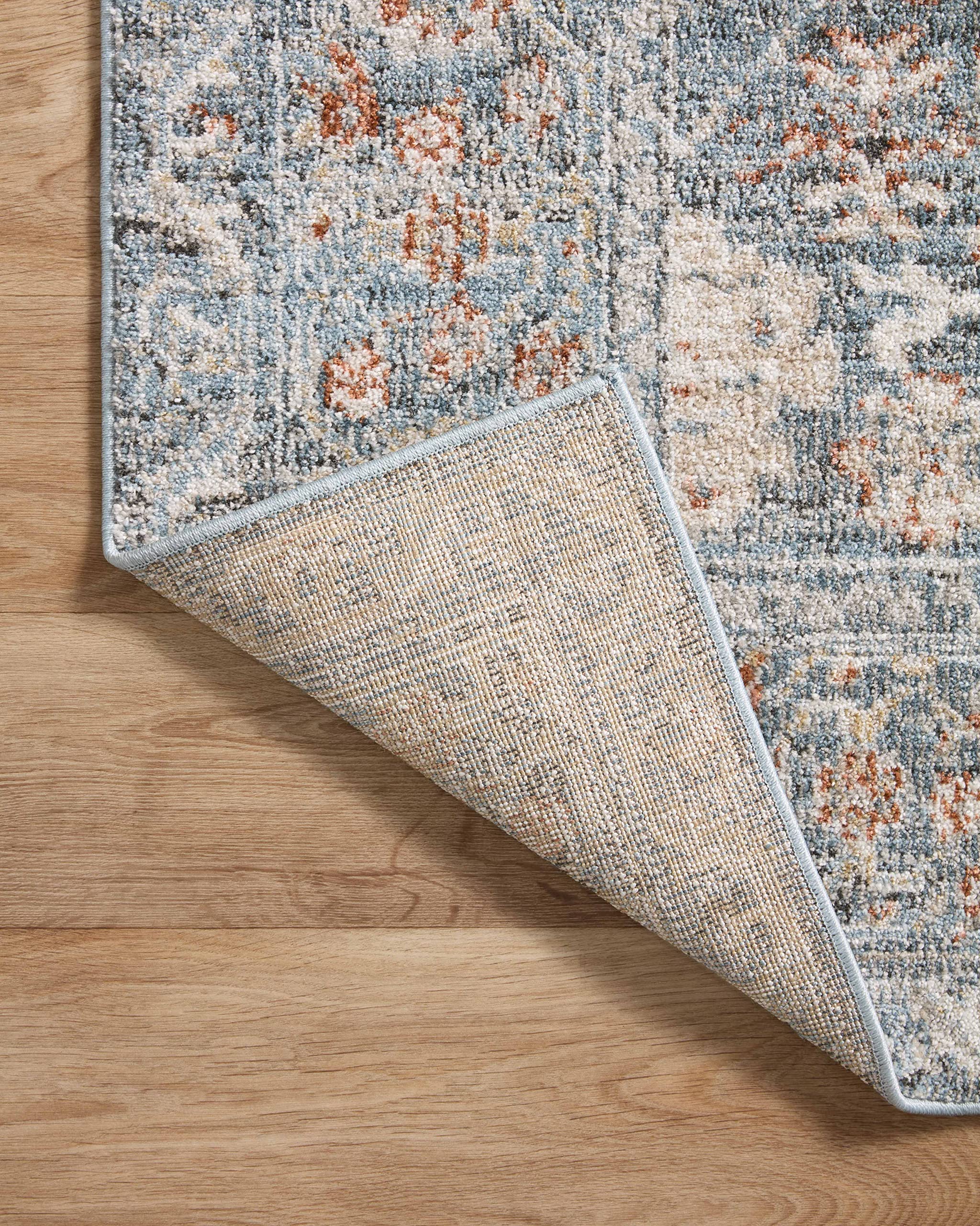 Loloi II Odette Collection ODT-07 Sky/Rust 6'-7" x 9'-6" Area Rug