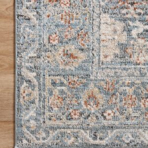 Loloi II Odette Collection ODT-07 Sky/Rust 6'-7" x 9'-6" Area Rug