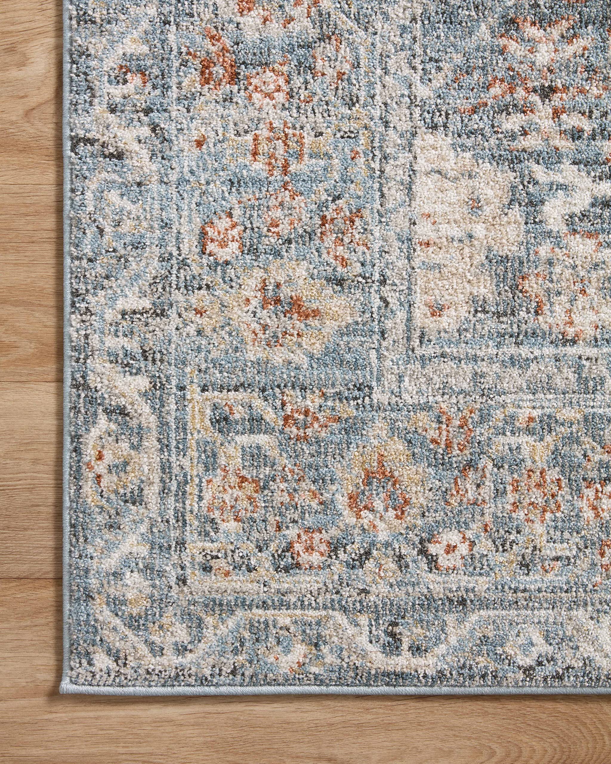 Loloi II Odette Collection ODT-07 Sky/Rust 6'-7" x 9'-6" Area Rug