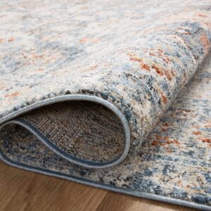 Loloi II Odette Collection ODT-07 Sky/Rust 6'-7" x 9'-6" Area Rug