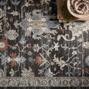 Loloi II Odette Collection ODT-04 Charcoal/Multi 5'-3" x 7'-9" Area Rug