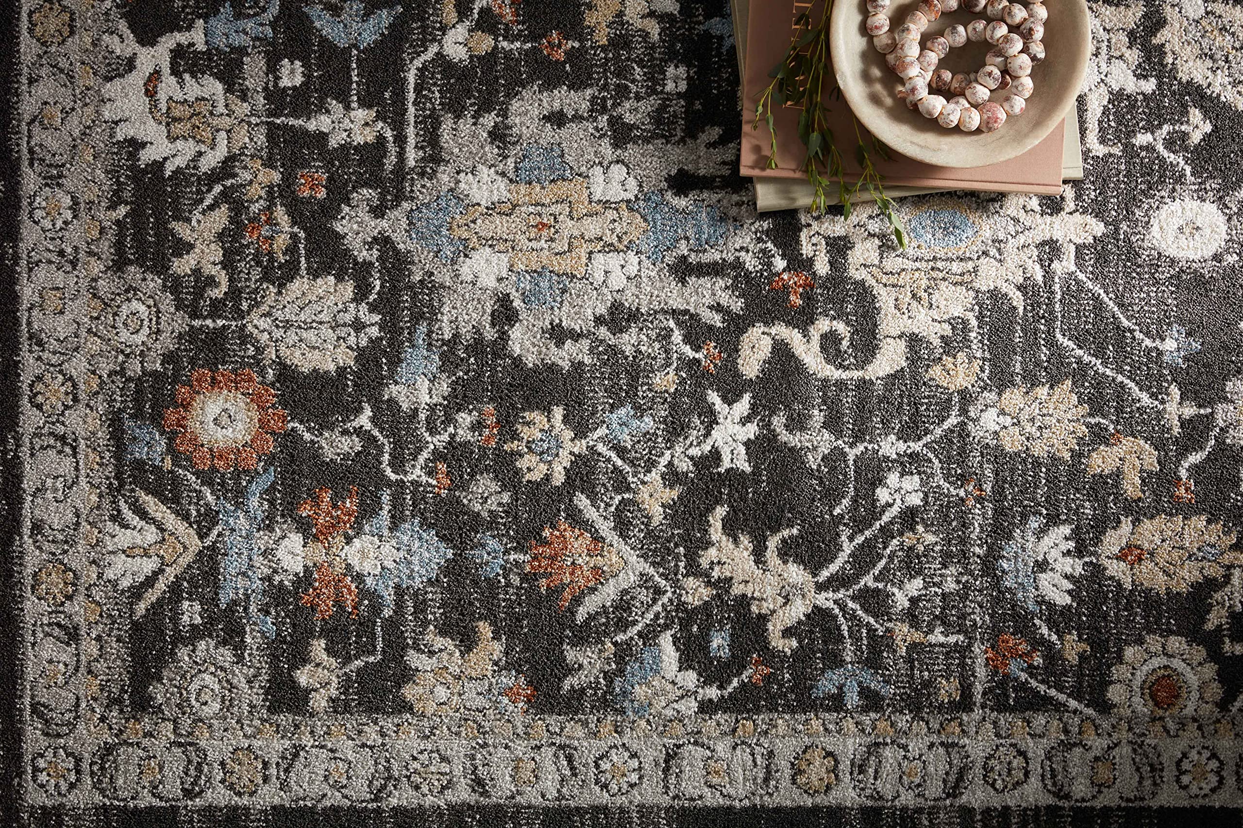 Loloi II Odette Collection ODT-04 Charcoal/Multi 5'-3" x 7'-9" Area Rug