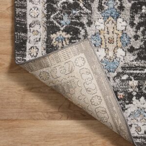 Loloi II Odette Collection ODT-04 Charcoal/Multi 5'-3" x 7'-9" Area Rug