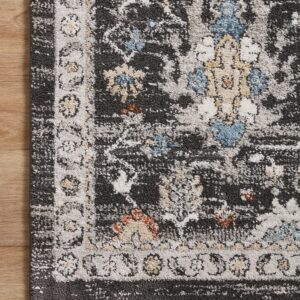 Loloi II Odette Collection ODT-04 Charcoal/Multi 5'-3" x 7'-9" Area Rug