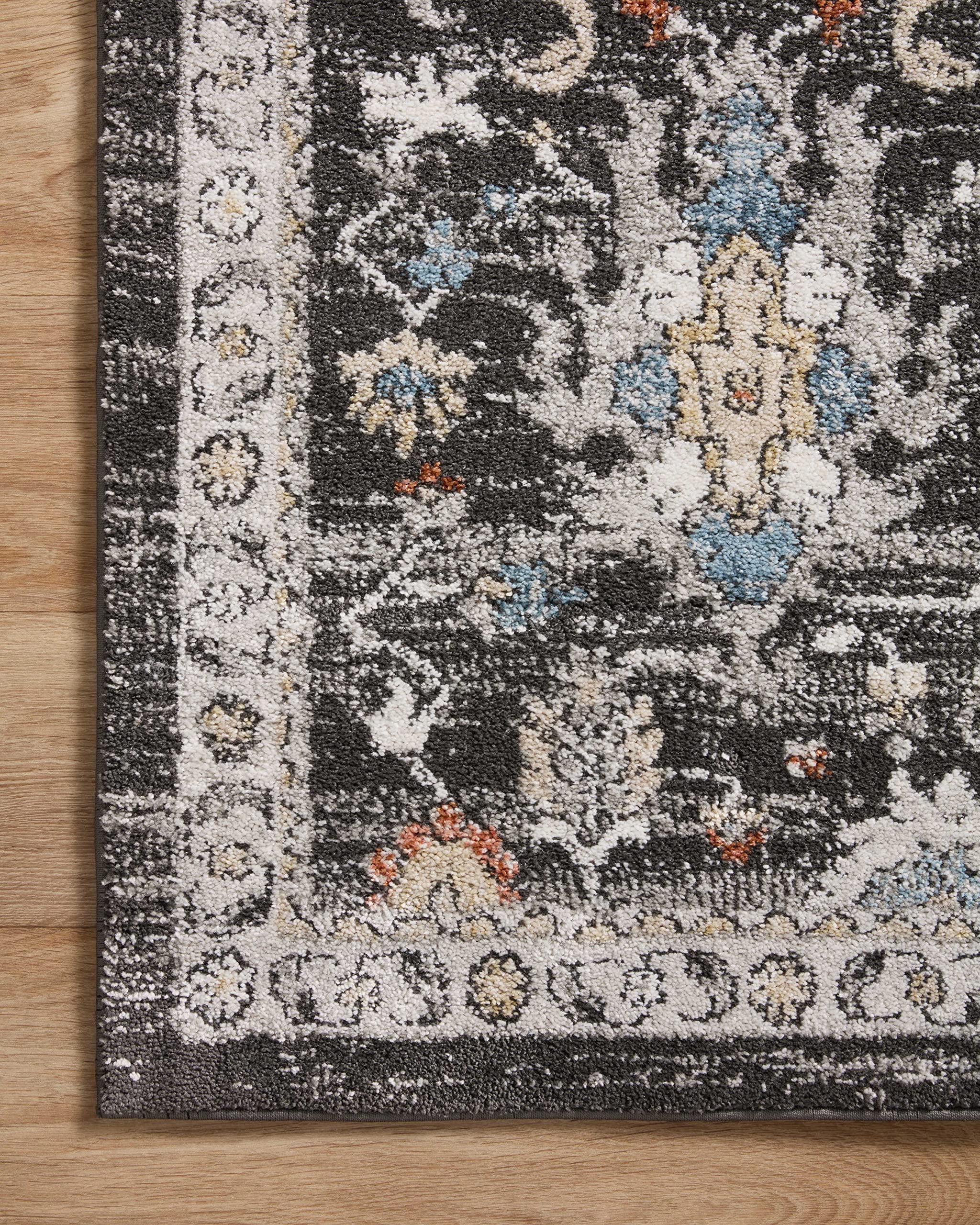 Loloi II Odette Collection ODT-04 Charcoal/Multi 5'-3" x 7'-9" Area Rug