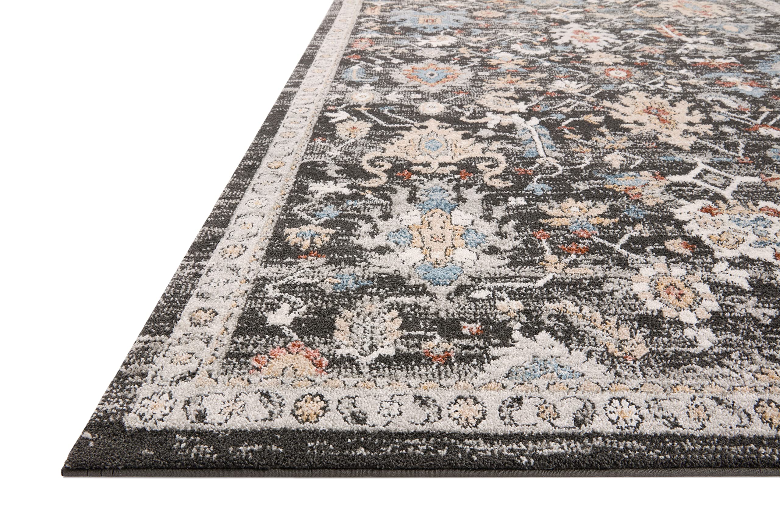 Loloi II Odette Collection ODT-04 Charcoal/Multi 5'-3" x 7'-9" Area Rug