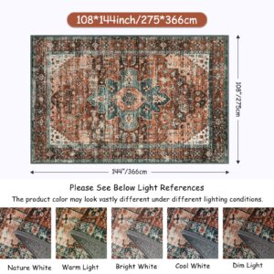 Moynesa 9x12 Ultra-Thin Vintage Medallion Area Rug for Living Room, Bedroom, Dining Room, Office, Entryway, Dorm