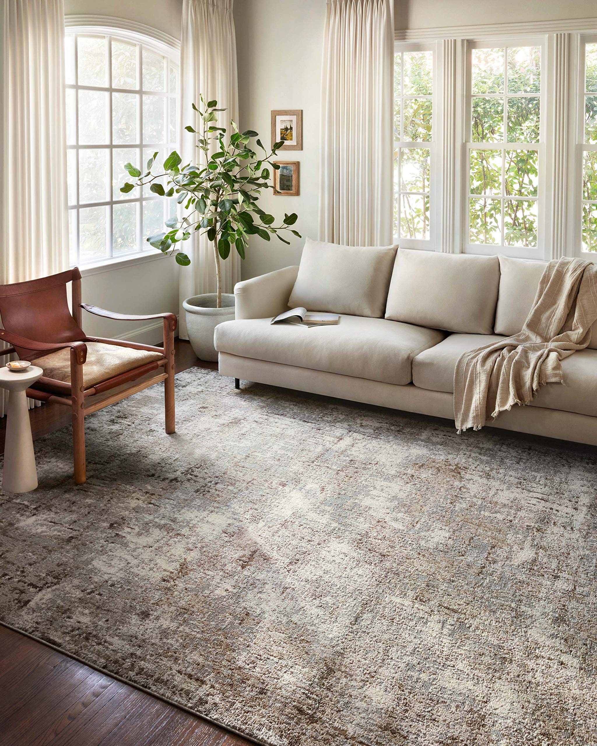 Loloi II Austen Collection AUS-01 Area Rug 7'-10" x 10'-6" Natural/Mocha Rectangular 0.38" Thick