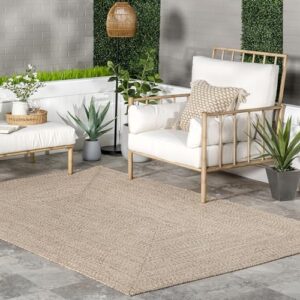 nuloom wynn braided indoor/outdoor area rug, 5x8, tan