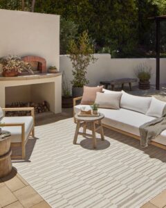 loloi amber lewis x loloi malibu collection mab-03 tan / ivory, 11'-4" x 15', indoor/outdoor, area rug