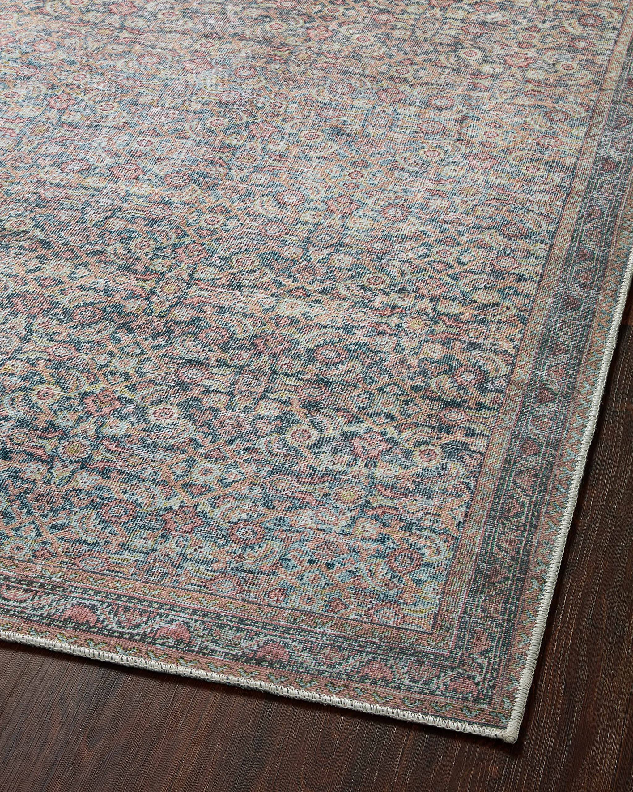 Loloi II Adrian Collection ADR-04 Area Rug 7'-6" x 9'-6" Denim/Multi Rectangular 0.18" Thick