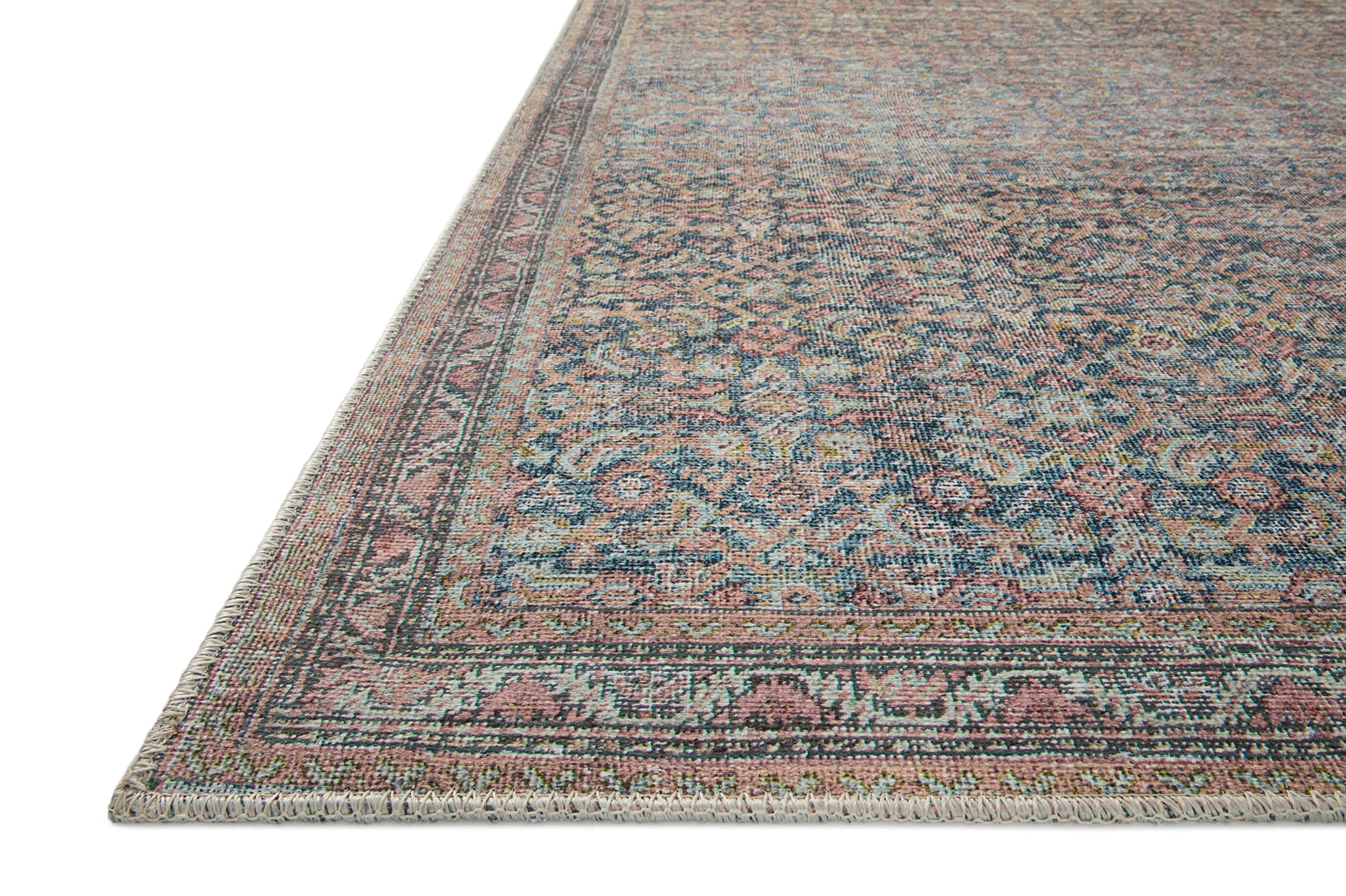 Loloi II Adrian Collection ADR-04 Area Rug 7'-6" x 9'-6" Denim/Multi Rectangular 0.18" Thick