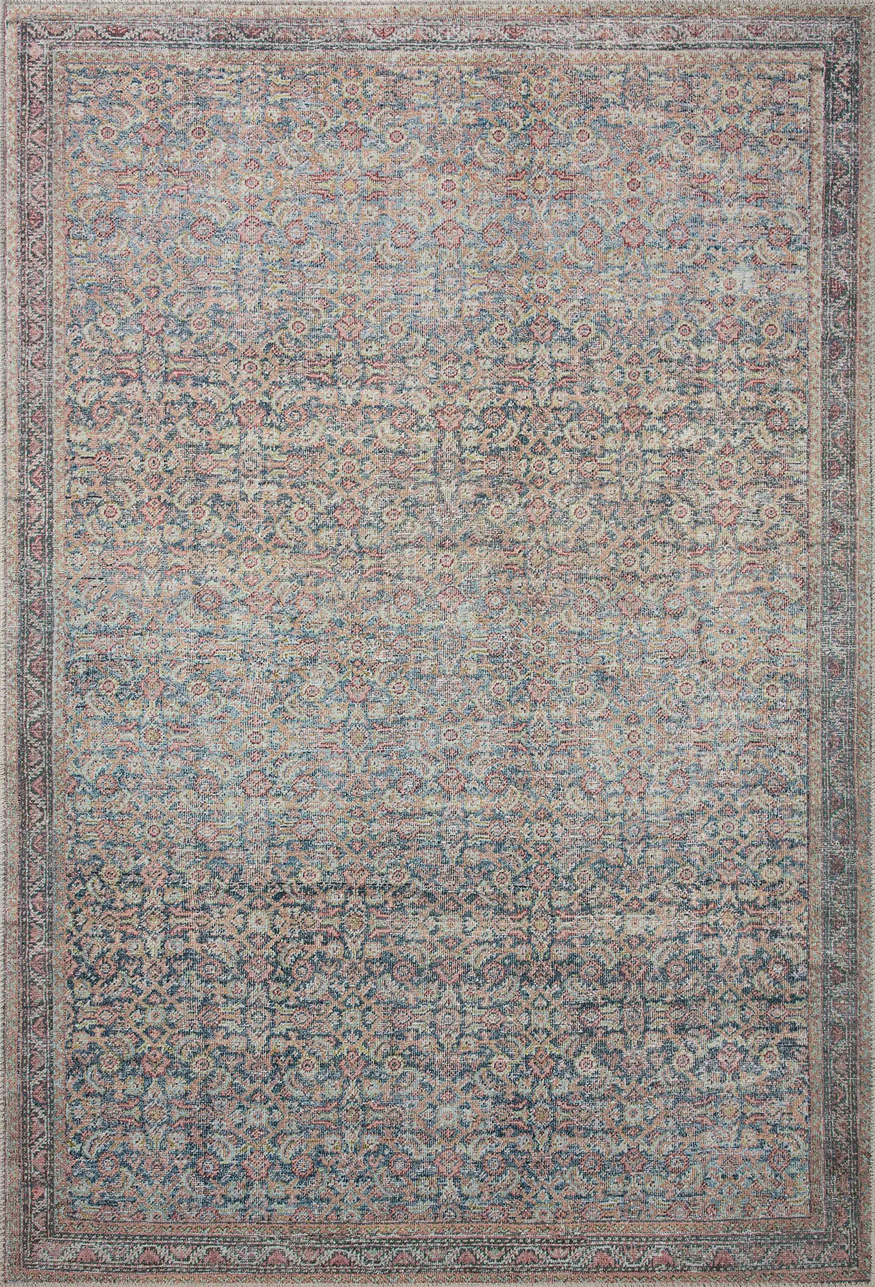 Loloi II Adrian Collection ADR-04 Area Rug 7'-6" x 9'-6" Denim/Multi Rectangular 0.18" Thick