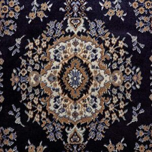 Home Dynamix Premium Sakarya Traditional Medallion Area Rug, Navy Blue/Brown, 5'2"x7'4"