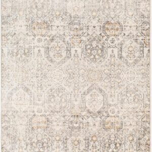 Mark&Day Area Rugs, 5x7 Geelbroek Traditional Tan/Ivory Area Rug, Beige Grey Black Carpet for Living Room, Bedroom or Kitchen (5'3" x 7'3")