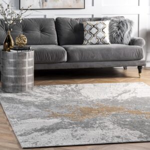 nuloom cyn contemporary abstract area rug, 5x8, silver