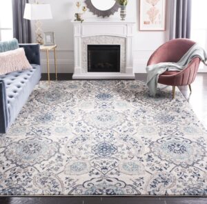 safavieh madison collection area rug - 10' x 14', cream & light grey, boho chic glam paisley design, non-shedding & easy care, ideal for high traffic areas in living room, bedroom (mad600c)