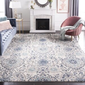 SAFAVIEH Madison Collection Area Rug - 10' x 14', Cream & Light Grey, Boho Chic Glam Paisley Design, Non-Shedding & Easy Care, Ideal for High Traffic Areas in Living Room, Bedroom (MAD600C)