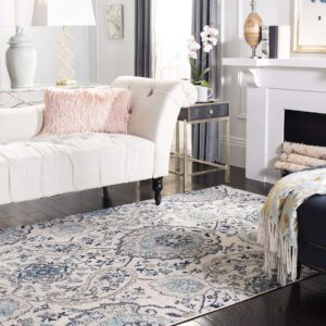 SAFAVIEH Madison Collection Area Rug - 10' x 14', Cream & Light Grey, Boho Chic Glam Paisley Design, Non-Shedding & Easy Care, Ideal for High Traffic Areas in Living Room, Bedroom (MAD600C)