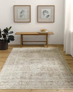 becki owens x surya margaret washable outdoor area rug, 5'3" x 7'10", taupe/brown