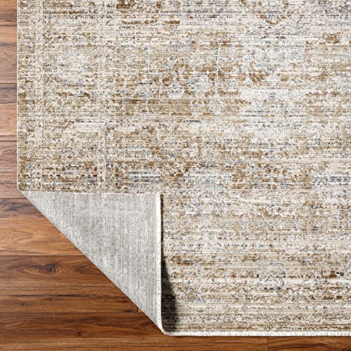 Becki Owens x Surya Margaret Washable Outdoor Area Rug, 5'3" x 7'10", Taupe/Brown