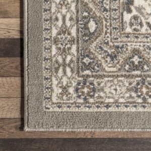 nuLOOM 5x8 Becca Traditional Tiled Area Rug, Taupe, Faded Transitional Design, Stain Resistant, For Bedroom, Dining Room, Living Room, Hallway, Office, Kitchen, Entryway