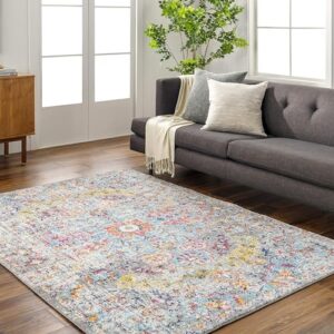 livabliss odelia vintage bohemian area rug, 7'10" x 10'3", aqua