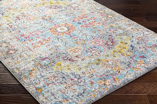 Livabliss Odelia Vintage Bohemian Area Rug, 7'10" x 10'3", Aqua