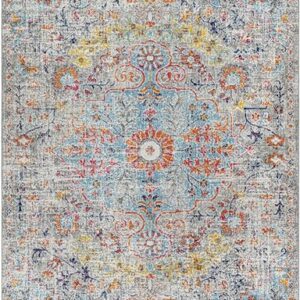 Livabliss Odelia Vintage Bohemian Area Rug, 7'10" x 10'3", Aqua