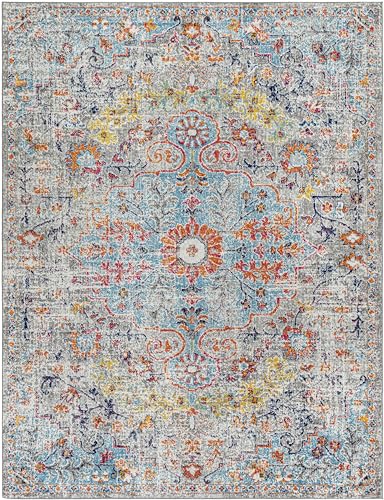 Livabliss Odelia Vintage Bohemian Area Rug, 7'10" x 10'3", Aqua