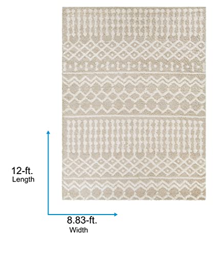 Livabliss Hapsburg Moroccan Shag Area Rug, 8'10" x 12', Beige