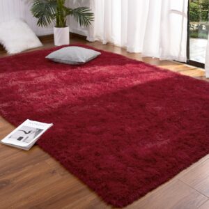 detum wine red rug 4x6 rugs for bedroom fluffy christmas area rug soft living room shag rug large furry rug washable and nonslip carpets modern home decoration