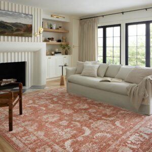 Loloi II Odette Collection ODT-03 Rust/Ivory 7'-10" x 10' Area Rug