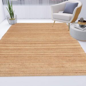 Antep Rugs Natural 5x7 Indoor Hand Woven Fiber Jute Area Rug (Natural, 5' x 7'6")