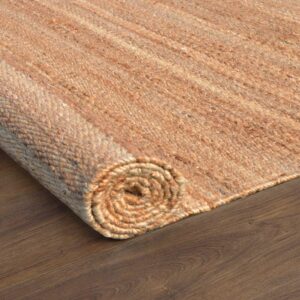 Antep Rugs Natural 5x7 Indoor Hand Woven Fiber Jute Area Rug (Natural, 5' x 7'6")