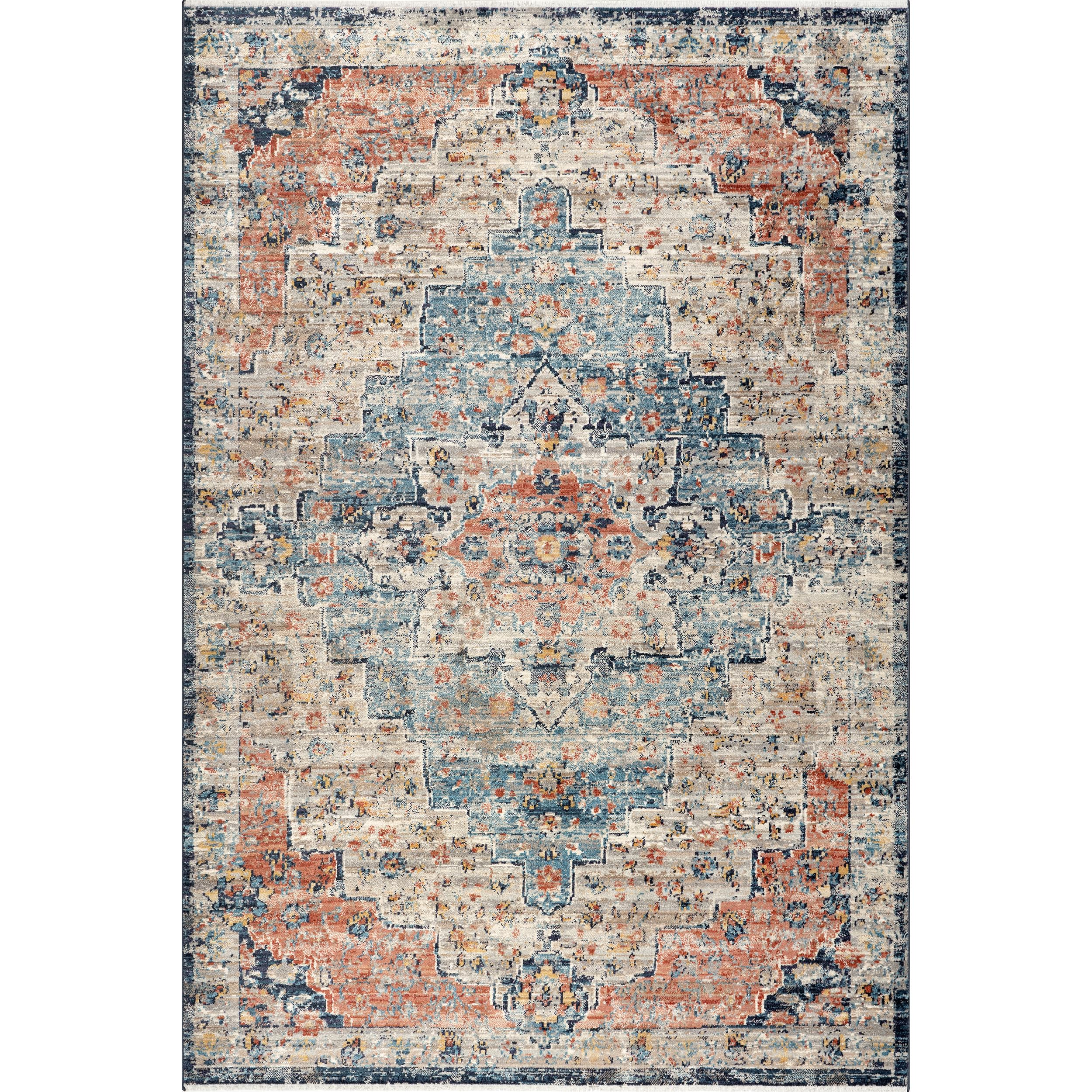 nuLOOM Sawyer Vintage Transitional Area Rug - 8 Square Area Rug Vintage Multi/Ivory Rugs for Living Room Bedroom Dining Room Kitchen