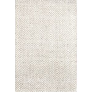 nuLOOM Lisandra Casual Chevron Jute Area Rug, 6x9, Off-white