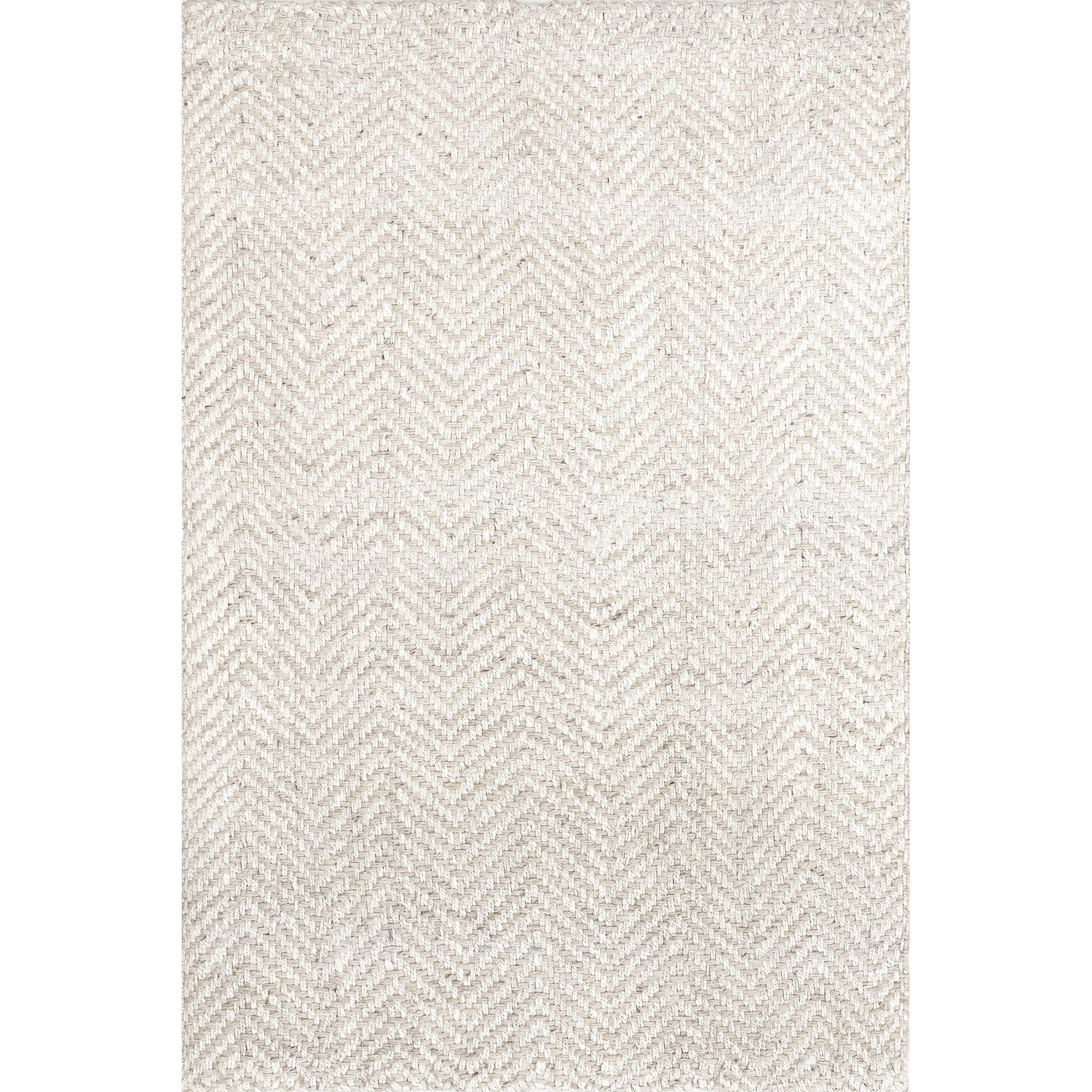 nuLOOM Lisandra Casual Chevron Jute Area Rug, 6x9, Off-white