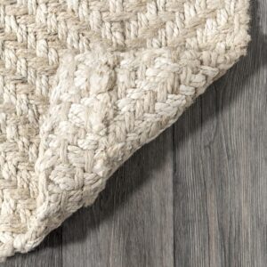 nuLOOM Lisandra Casual Chevron Jute Area Rug, 6x9, Off-white