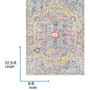 Livabliss Odelia Vintage Bohemian Area Rug,9' x 12'6",Aqua