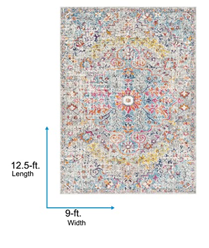 Livabliss Odelia Vintage Bohemian Area Rug,9' x 12'6",Aqua