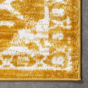 Well Woven Dazzle DISA Vintage Medallion Gold Soft 9'3" x 12'6" Area Rug