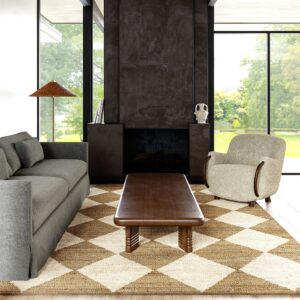 rugs usa x arvin olano louie diamond checkerboard jute area rug, 9' x 12', natural