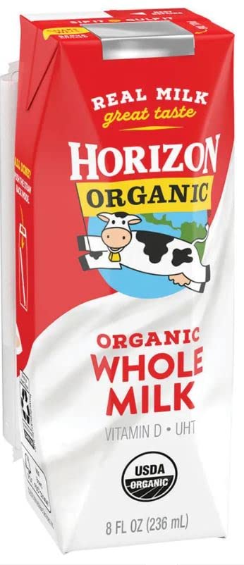 Whole Milk boxes Organic Shelf-Stable Milk Whole, Horizon Whole Milk Single Serve, 8.0 Fl OZ Bundled with a BETRULIGHT Fridge Magnet – 6 Pack